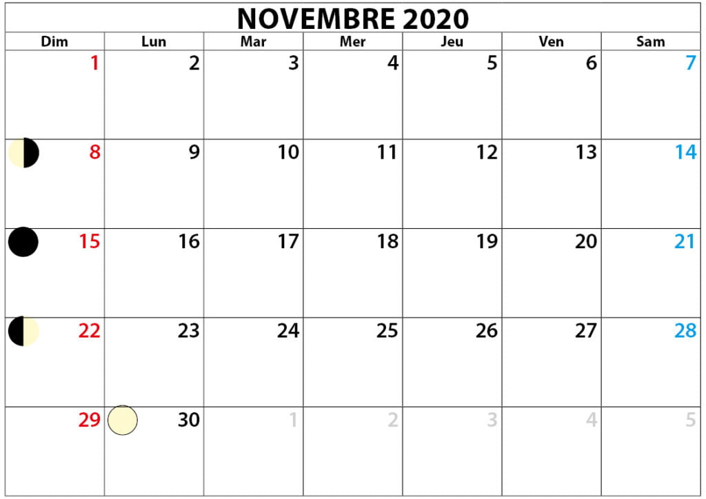Calendrier Novembre 2020 Imprimable Avec Notes Calendarena