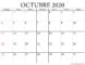 Calendario Octubre 2020