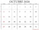 Calendario Octubre 2020 Con Festivos