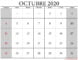 Calendario Mes De Octubre 2020 Descárgalo Gratis