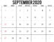 2020 September Calendar