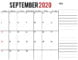 Calendar September 2020