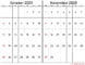 October November 2020 Calendar