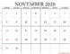 November 2020 Calendar Printable - Free