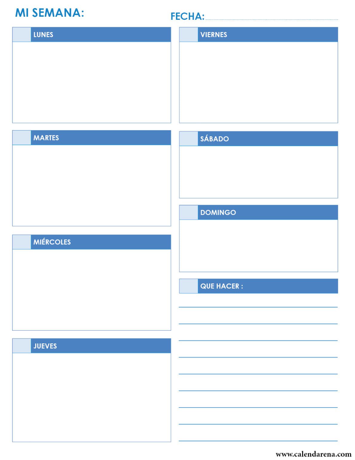Plantilla De Calendario Diario