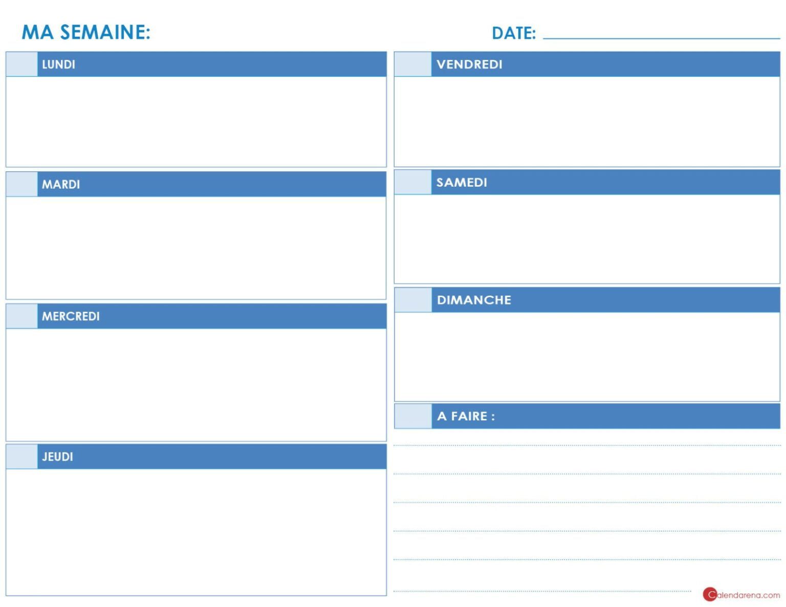 Calendrier Quotidien à Imprimer