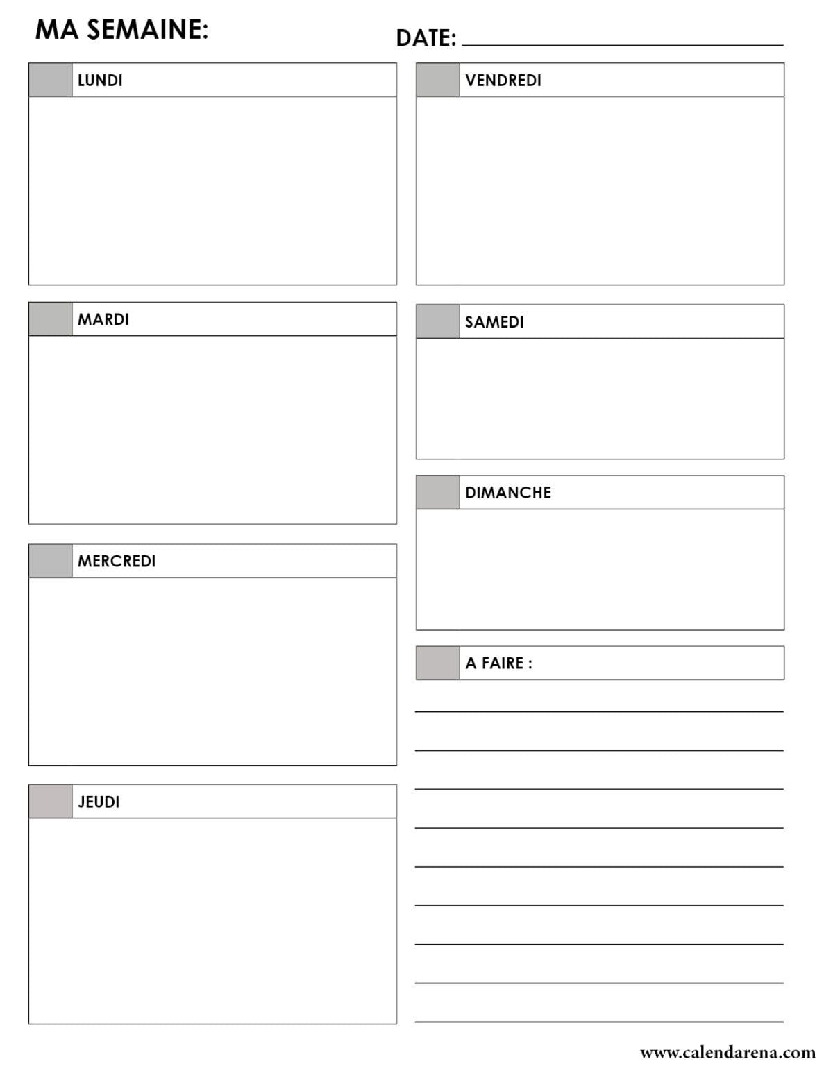 Calendrier Quotidien à Imprimer