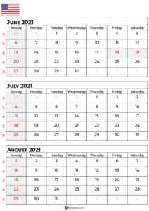 Download Free July 2021 Calendar USA