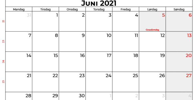 Kalender Juni 2021 Calendarena