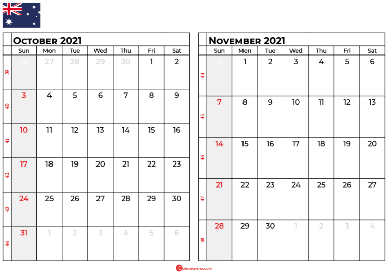 Download Free November 2021 Calendar Australia