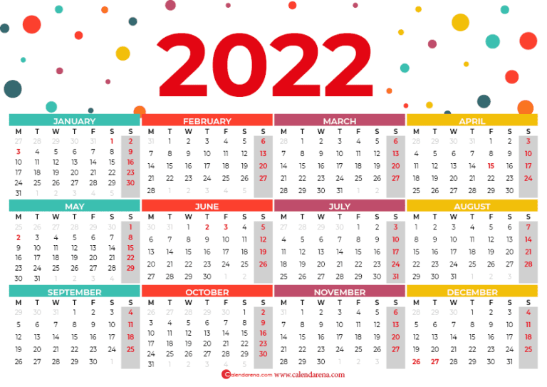 2022 Calendar Uk With Holidays And Weeks Numbers