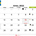 Kalender 2022 Sverige Med Helgdagar Och Veckonummer