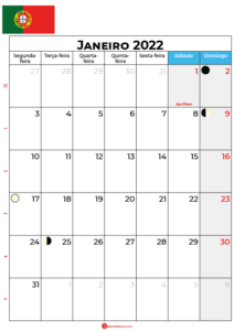 Calendário De Janeiro De 2022 Portugal - Feriados
