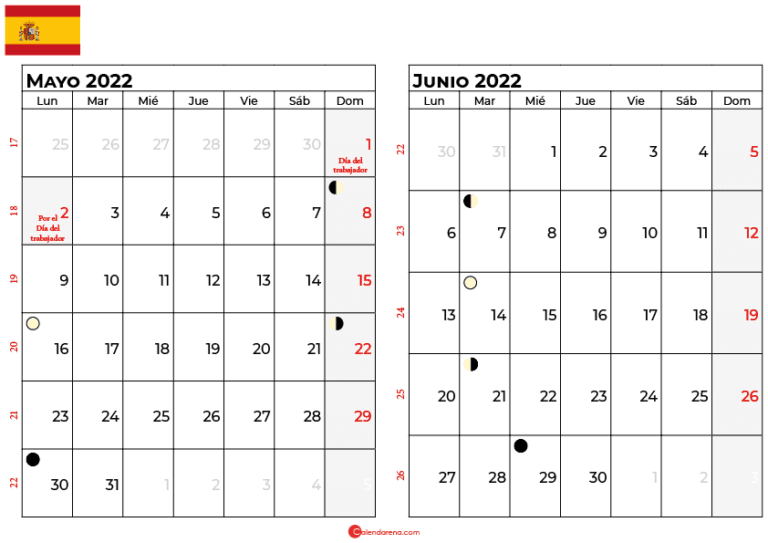 Descargar Calendario Junio 2022 España Para Imprimir