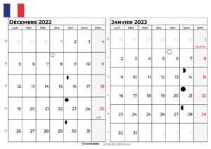 Télécharger Calendrier Décembre 2022 France