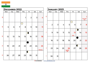 Download Free December 2022 Calendar India