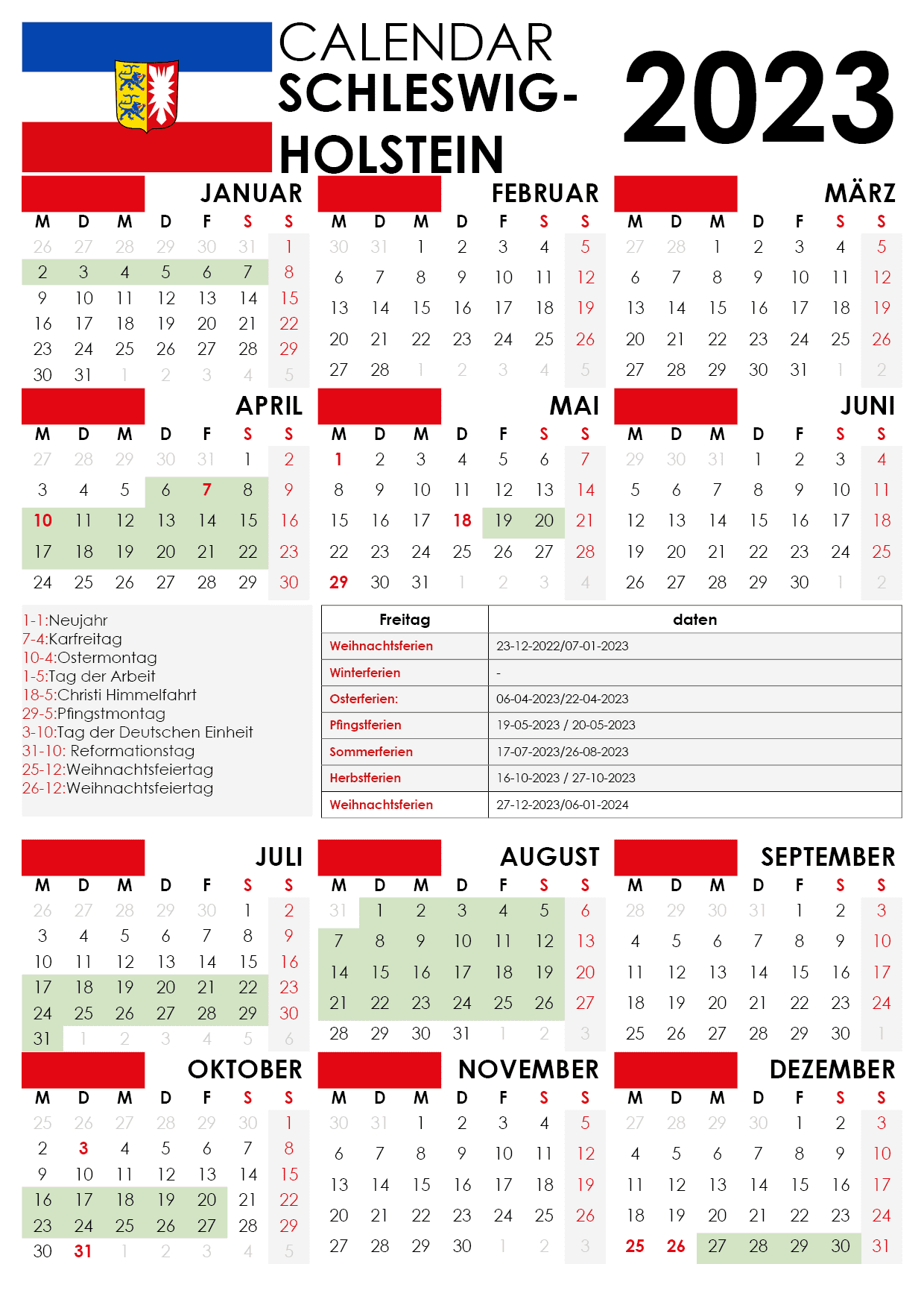 Kalender 2026 Zum Ausdrucken Mit Ferien