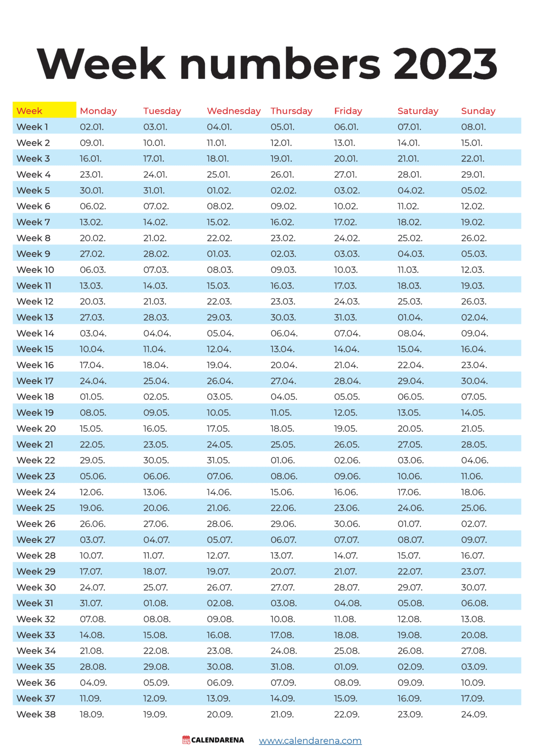 USA 2023 calendar with holidays printable – Calendarena