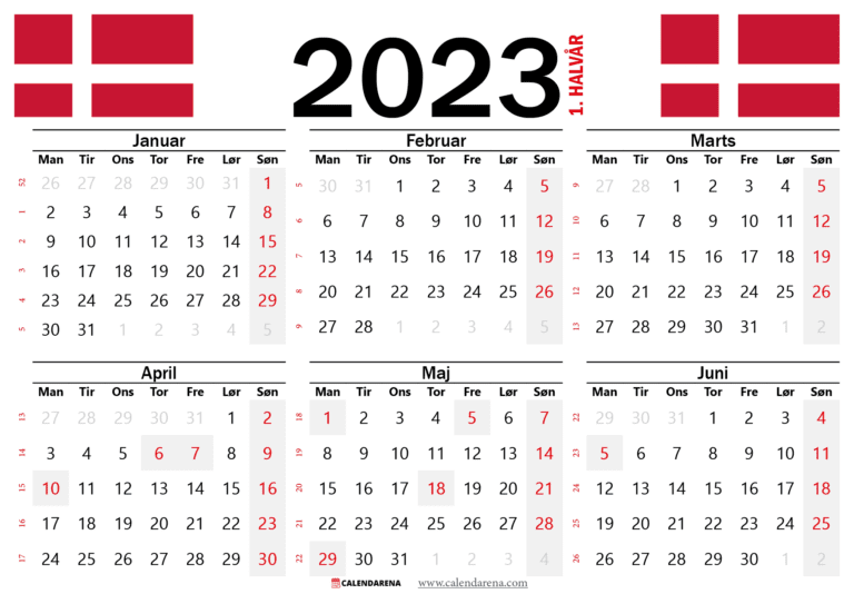 Kalender 2023 Danmark Med Helligdage Og Ugenumre