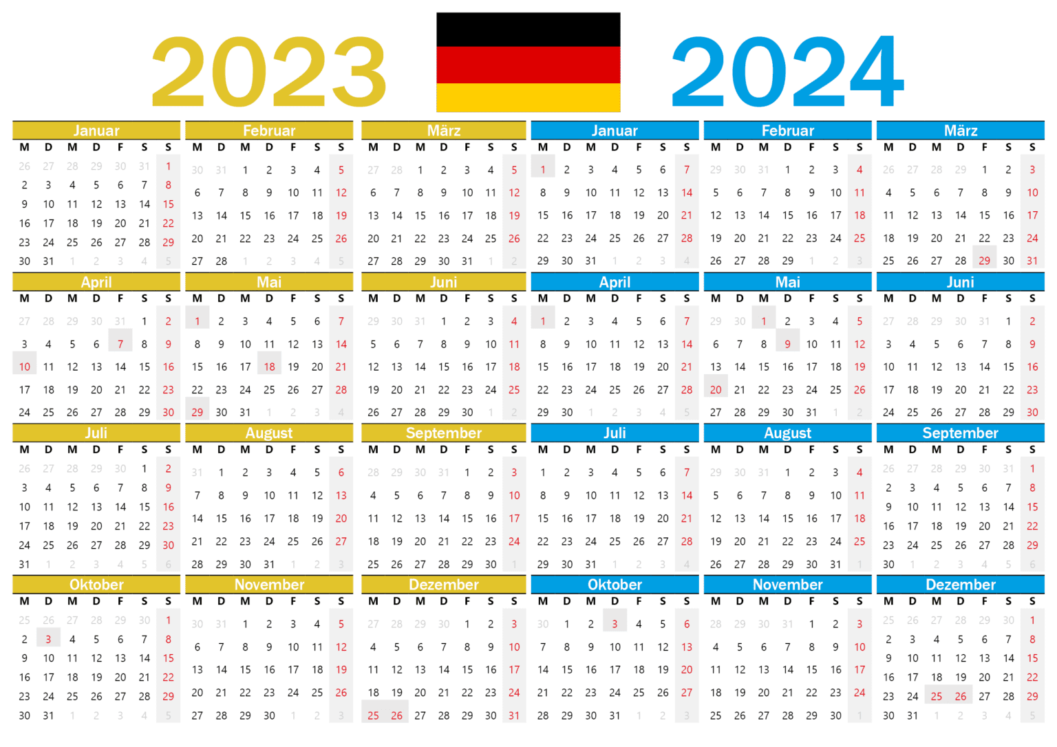 Kalender 2023 Deutschland Zum Ausdrucken Mit Feiertagen