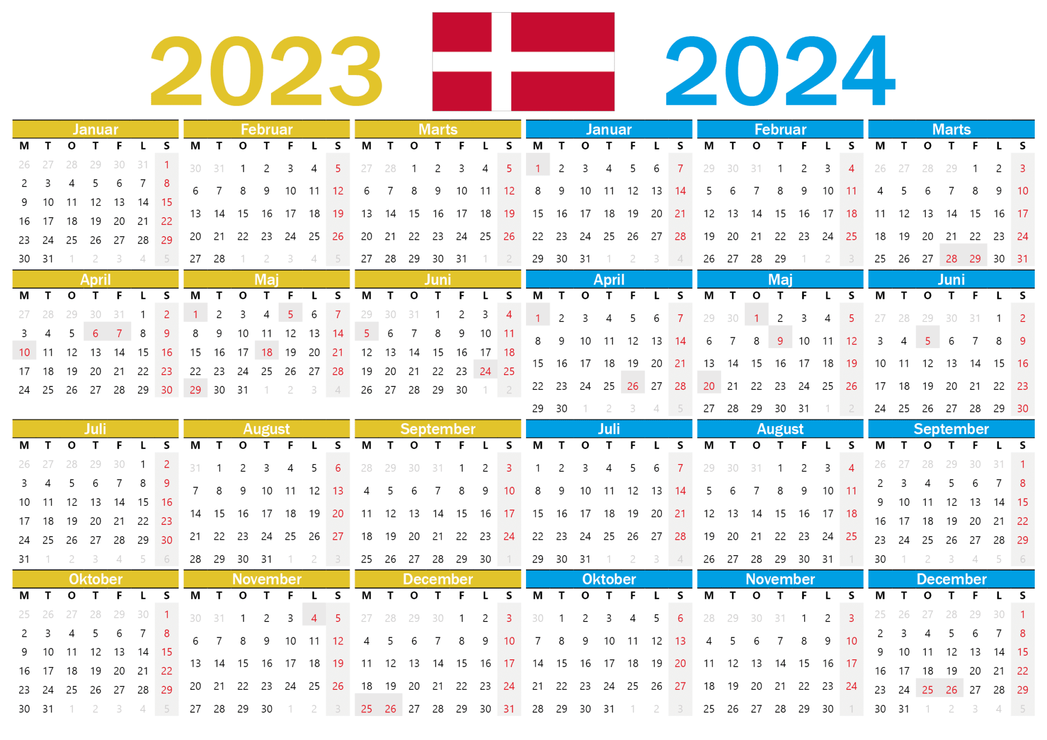 Kalender 2023 Danmark Med Helligdage Og Ugenumre
