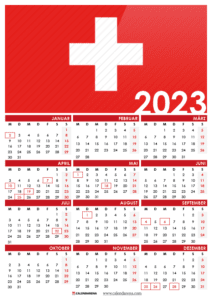 Kalender 2023 Schweiz Zum Ausdrucken Mit Feiertagen