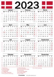 Kalender 2023 Danmark Med Helligdage Og Ugenumre