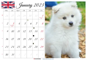 Download Free Calendar 2023 January United Kingdom With Holidays