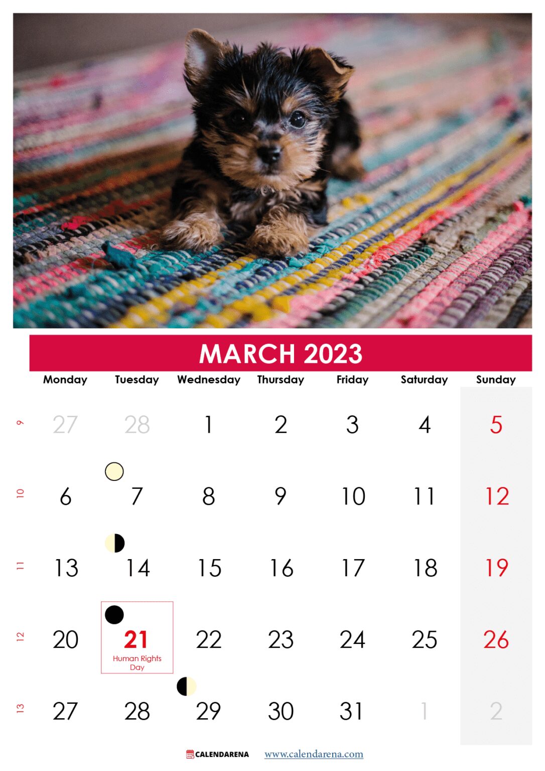 South Africa March 2023 Calendar Printable Free