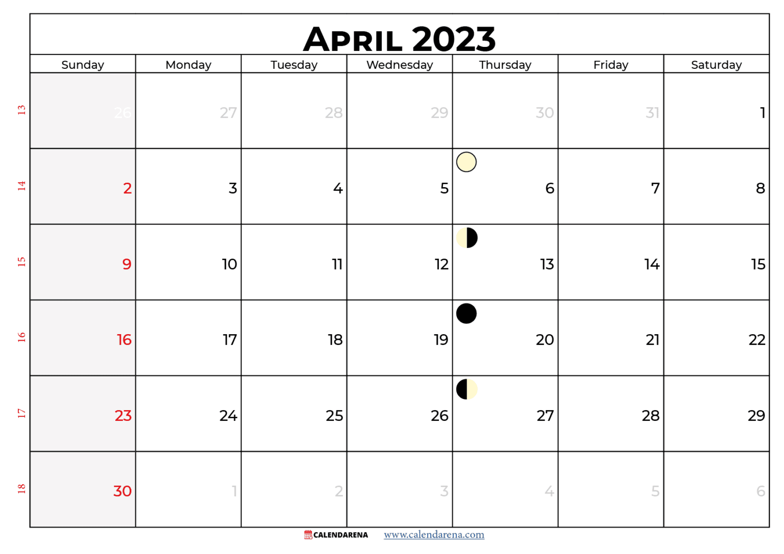 Download April 2023 Calendar NZ