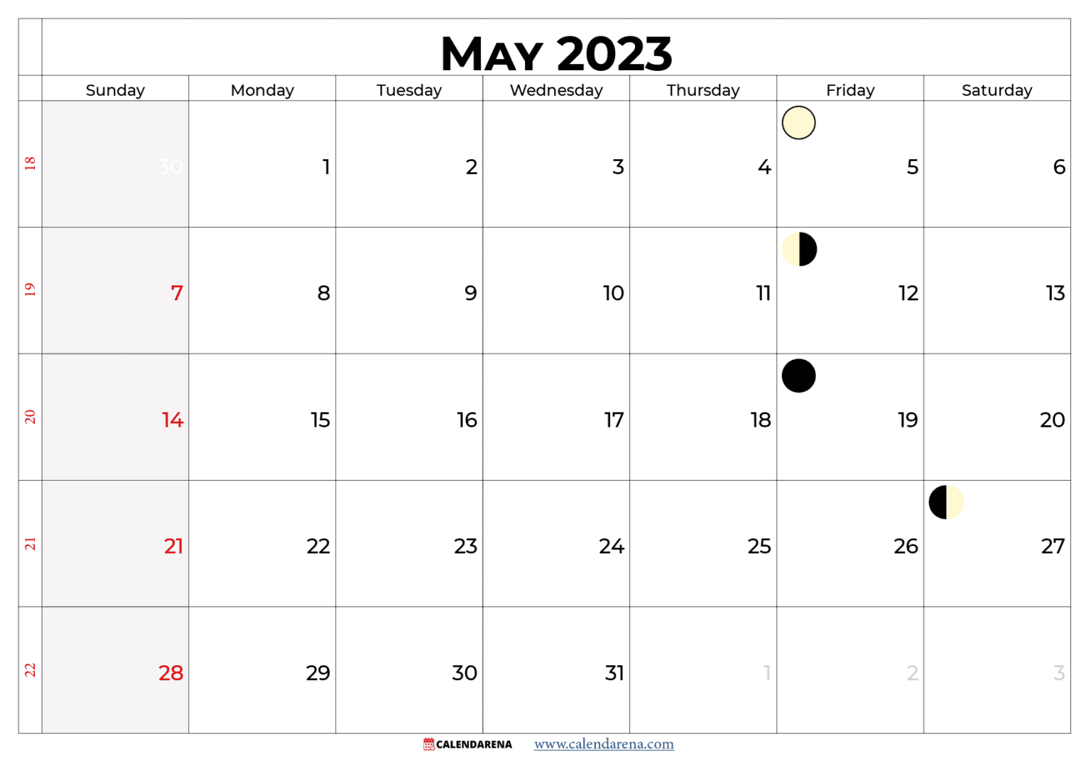 Download Free May 2023 Calendar Printable UK