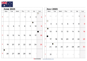 Download Free June 2023 Calendar Australia Printable
