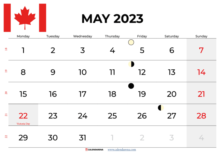 Download Free May 2023 Calendar Canada