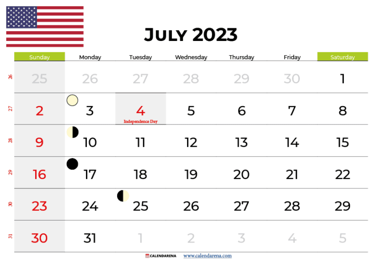 Planning Your July 2023 Calendar USA