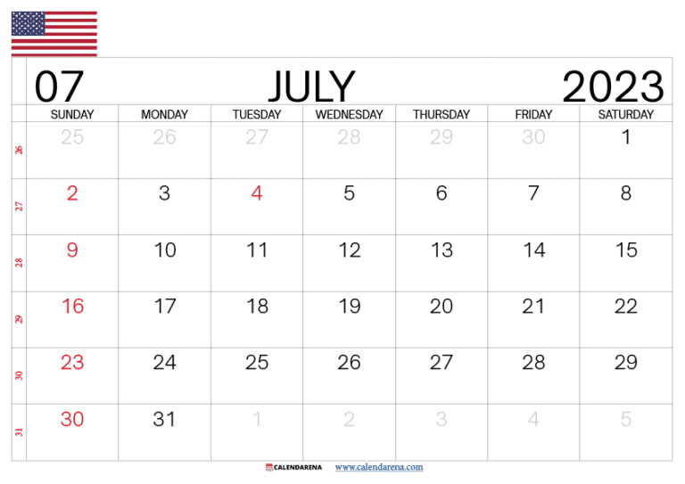 Planning Your July 2023 Calendar USA
