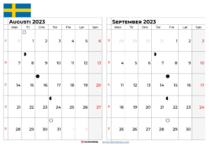 Kalender September 2023 Sverige Med Veckonummer