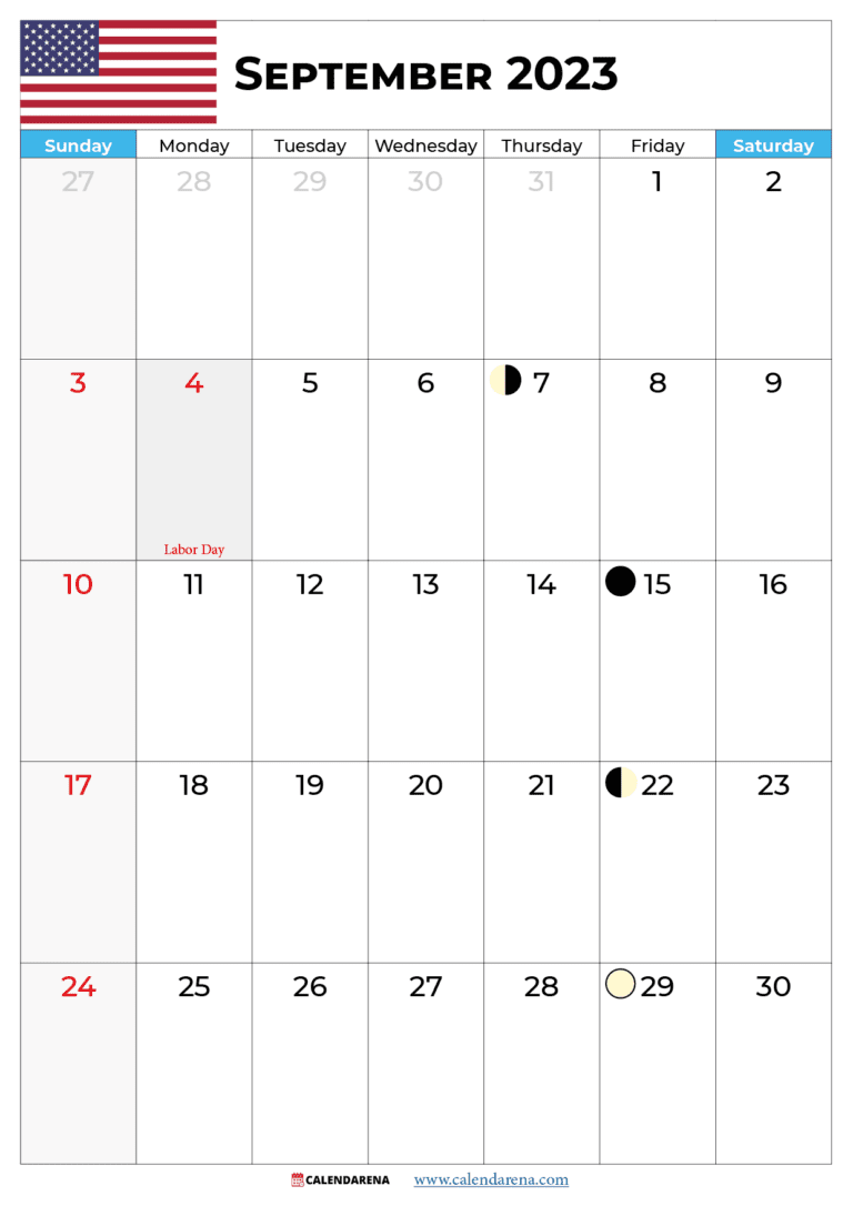September 2023 Calendar: Printable And Free Download