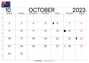 October 2023 Calendar Australia | Free Download In PDF