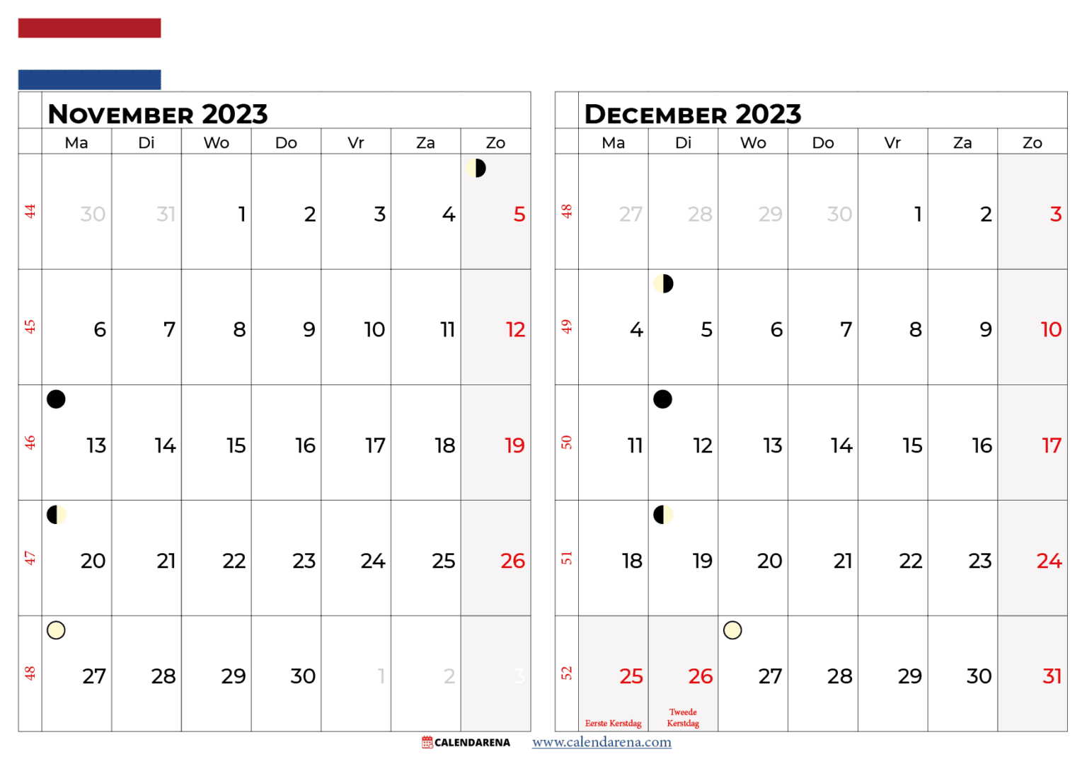 Kalender December 2023 Nederland Zum Ausdrucken