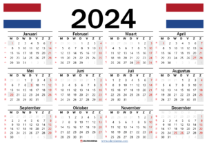 Kalender 2024 Met Weeknummers Nederland