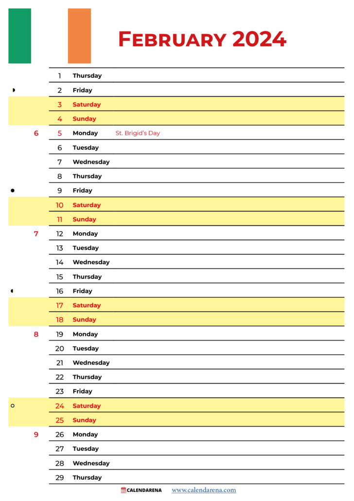 February 2024 Calendar Ireland