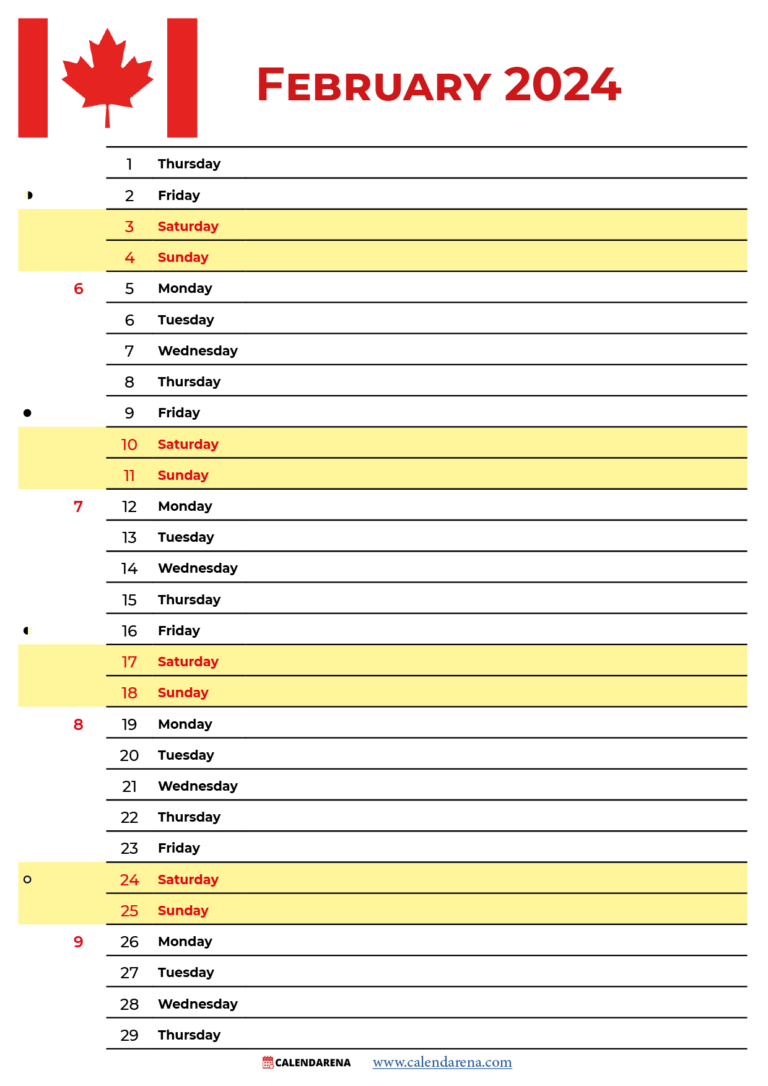 February 2024 Calendar Canada