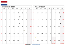 kalender maart 2024 Nederland met weeknummers – Calendarena