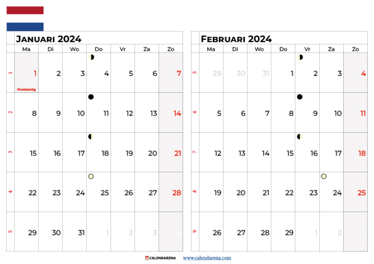 Kalender Februari 2024 Nederland Met Weeknummers