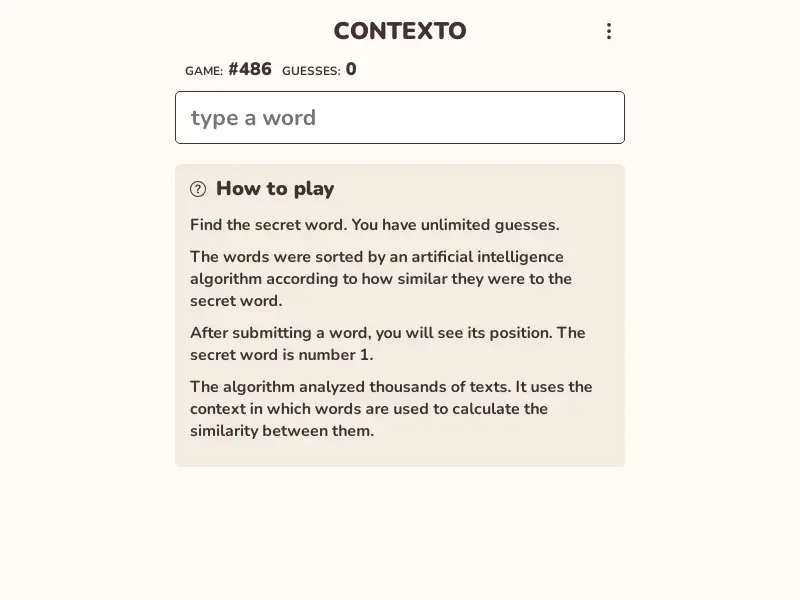Contexto Game - Where Words Come To Life