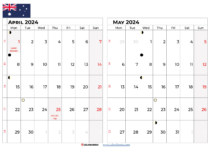 April 2024 Calendar Australia With Holidays
