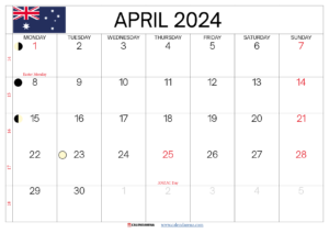 April 2024 Calendar Australia With Holidays