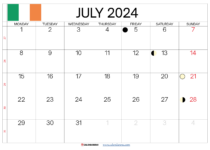 July 2024 Calendar Ireland