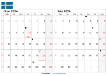 Kalender Juni 2024 Sverige