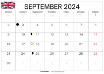 September Calendar 2024 Uk